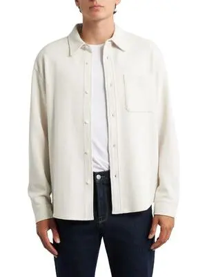 FRAME Waffle Textured Button-up Shirt - Warm White