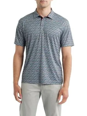 SWANNIES Ridge Floral Performance Golf Polo - Maroon