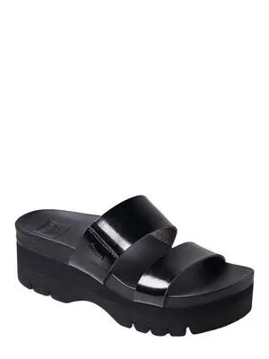Reef Vista Hi Platform Sandal - Black Patent