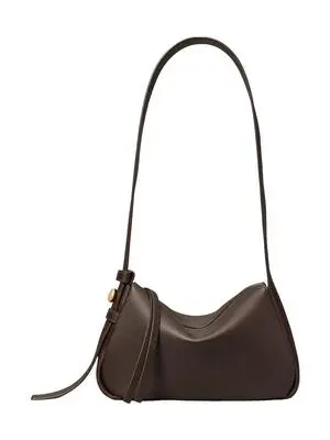 Tory Burch Small Romy Leather Shoulder Bag - Deep Brown