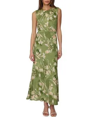 LOST + WANDER Serene Majesty Sleeveless Maxi Dress - Green-floral