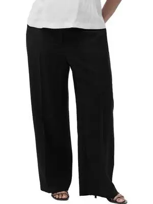 Mango Carlos Wide Leg Trousers Black