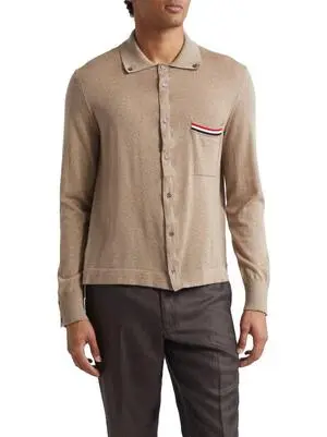 Thom Browne Virgin Wool Button-down Cardigan - Medium Brown