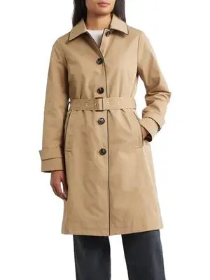 Michael Kors Water Resistant Belted Trench Coat - Camel