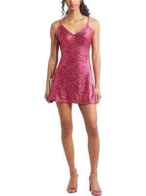 Bp. Sequin Minidress - Hot Pink