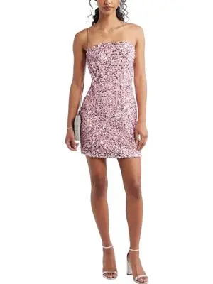 Bp. Strapless Sequin Mini Dress - Pink