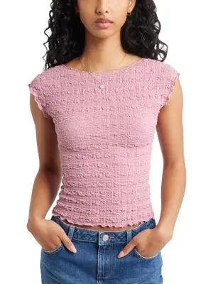 Bp. Textured Open Back Knit Top - Pink Prince