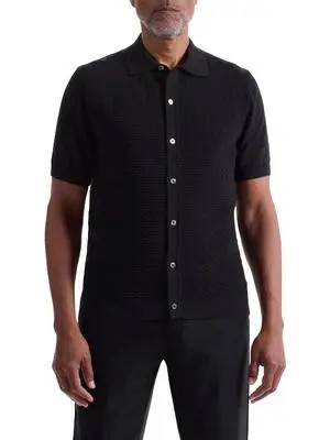 Bugatchi Short Sleeve Cardigan Black