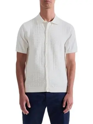 Bugatchi Short Sleeve Cardigan Chalk