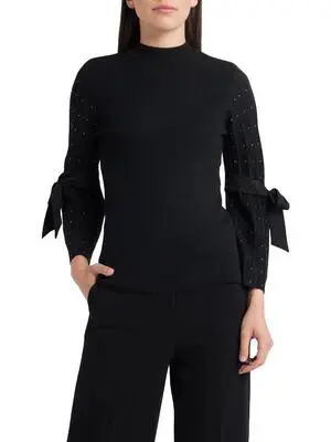 Anne Klein Bow Sleeve Sweater - Anne Black