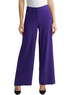 TAHARI ASL Wide Leg Pants - Regal Purple
