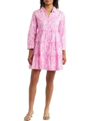 Lilly Pulitzer® Angie Tiered Shirtdress - Pink Bliss Shady Babe