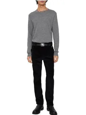 Burberry Slim-fit Corduroy Trousers - Black