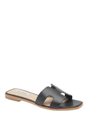 Steve Madden Hadyn Slide Sandal - Black Leather