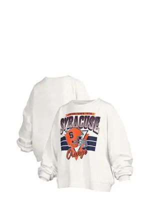 PRESSBOX Syracuse Orange Retro Pullover Sweatshirt - White