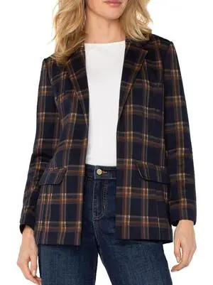 LIVERPOOL Boyfriend Plaid Blazer - Navy/toffee Oversized Plaid