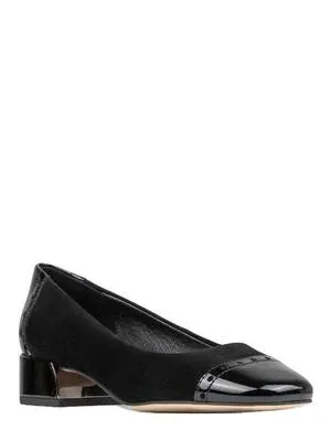 DONALD PLINER Cap-toe Block Heel Pumps - Black