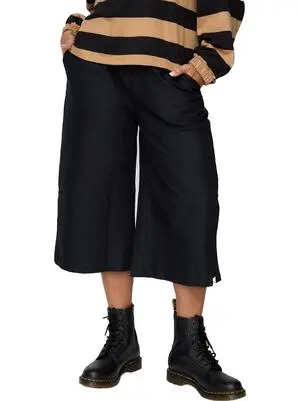 TURTLEDOVE LONDON Organic Cotton Cropped Trousers - Black
