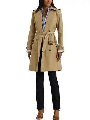 Ralph Lauren Double-breasted Belted Cotton-blend Trench Coat - Sand