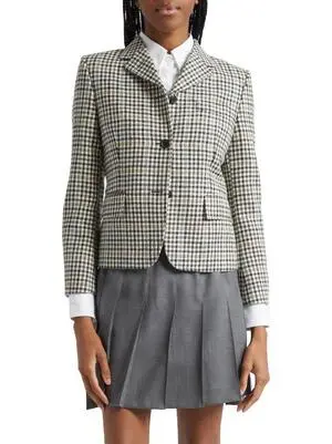 Thom Browne Check Wool Martingale Jacket - Black/white