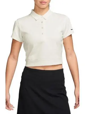 Nike Crop Cotton Blend Golf Polo - Sail/black