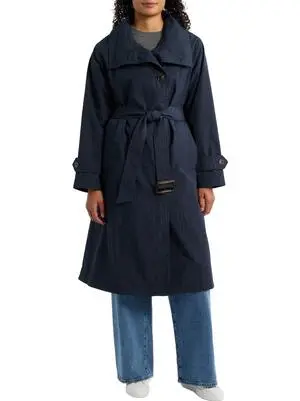 Bernardo Cotton Blend Trench Coat - Navy