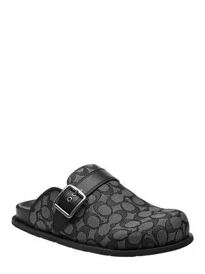 COACH Signature Jacquard Buckle Clogs - Graphite/black