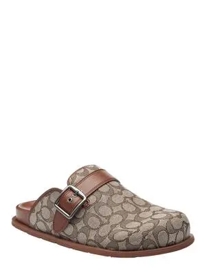COACH Signature Jacquard Buckle Clogs - Oak/vintage Brown