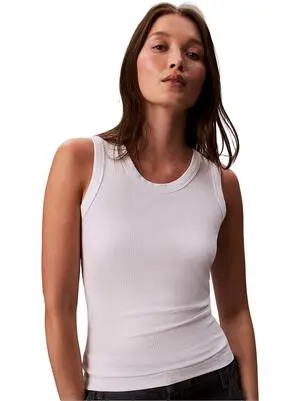 Calvin Klein Modal Jersey Scoopneck Tank Top - Brilliant White