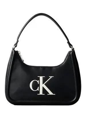 Calvin Klein Embossed Monogram Shoulder Bag - Black/white