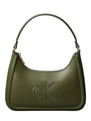 Calvin Klein Embossed Monogram Shoulder Bag - Cypress