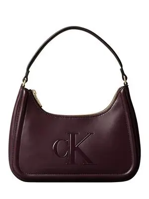 Calvin Klein Embossed Monogram Shoulder Bag Fudge
