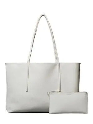 Calvin Klein Allover Emblem Logo Tote Bag - Lily White