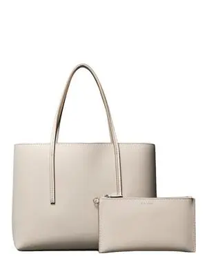 Calvin Klein Foil Logo Tote Bag With Pouch Chateau/desert Taupe