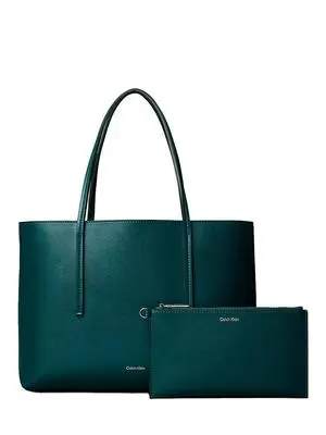Calvin Klein Foil Logo Tote Bag With Pouch Maya Blue