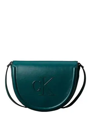 Calvin Klein Embossed Monogram Saddle Bag Maya Blue