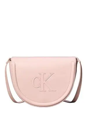 Calvin Klein Embossed Monogram Saddle Bag - Pale Conch