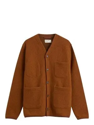 Universal Works Wool Fleece Cardigan - Rust