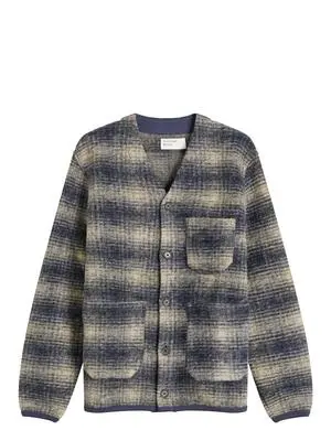 Universal Works Uist Fleece Cardigan - Navy
