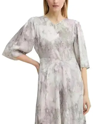GESTUZ Marble-print Midi Dress - Grey
