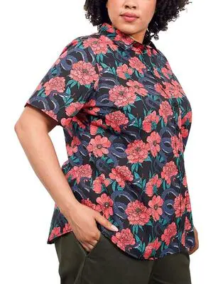 WILDFANG Essential Button-up Shirt - Garden Snake Watermelon