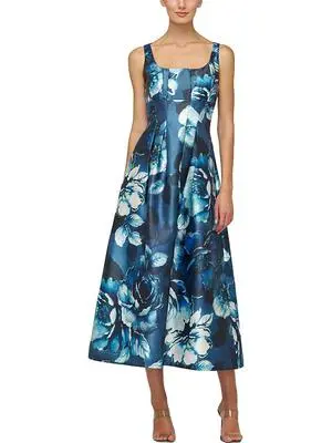 KAY UNGER June Tea Length Dress - Blue