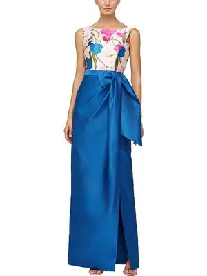 KAY UNGER Tabitha Column Gown - Blue