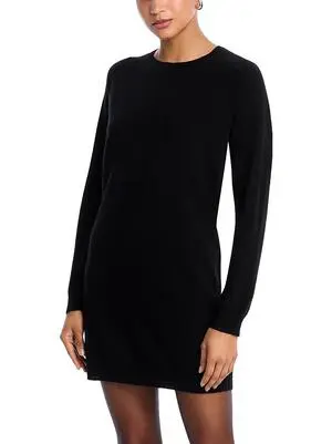 Aqua 100% Cashmere Mini Dress - Black