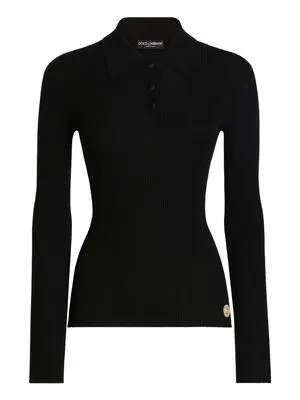 Dolce & Gabbana Cashmere Polo Sweater - Black