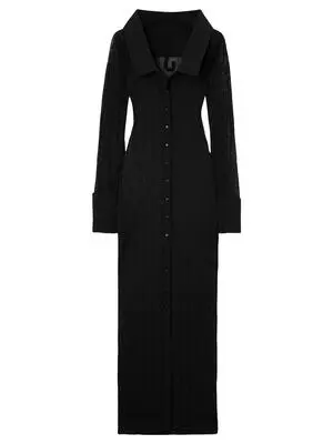 Jacquemus Manta Ribbed-knit Maxi Dress - Black