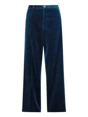 FORTELA Joplin Cotton-velvet Straight-leg Pants - Navy