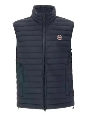 COLMAR Quilted Vest With Logo Patch - Blue