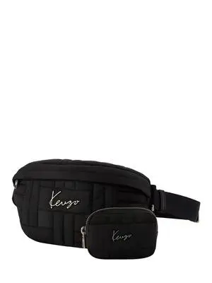 Kenzo Quilted Logo Belt Bag - Black