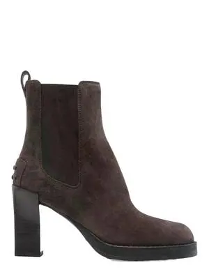 TOD'S 80mm Suede Block Heel Boots